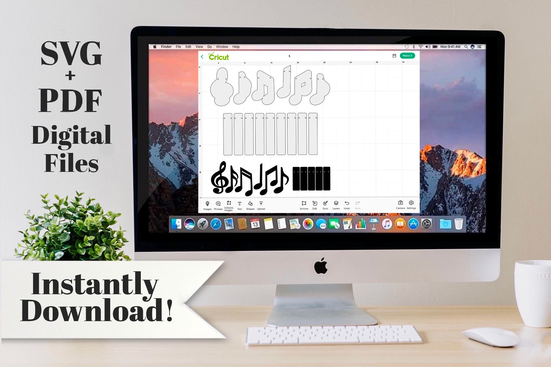 Musical Notes SVG Banner / Music Party Piano Keys Decor / DIY Digital ...