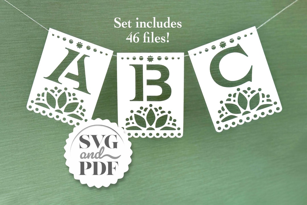 Papel Picado Alphabet SVG Banner / Custom Wedding Garland / DIY Digital ...