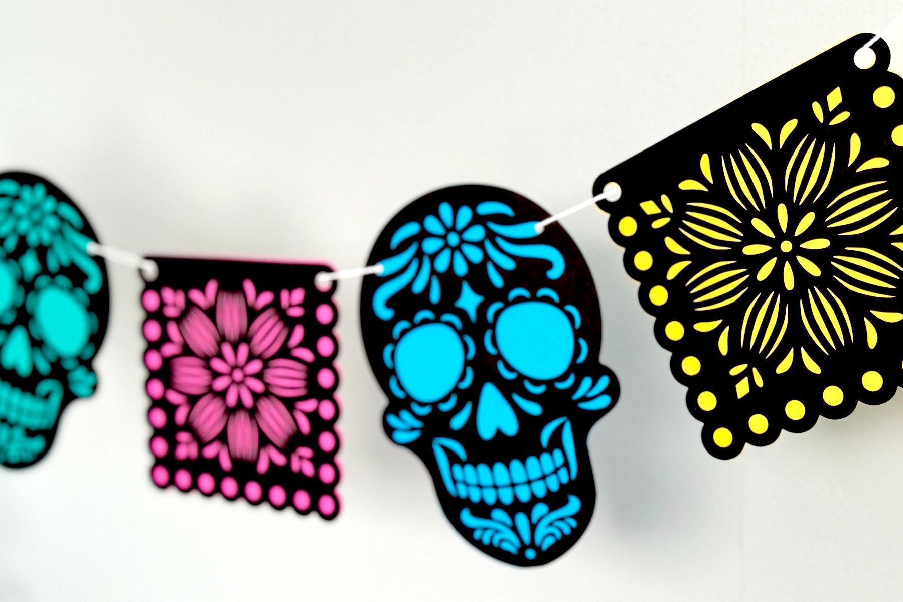 Day of the Dead Papel Picado SVG Banner - Sugar Skull & Ofrenda Decor ...
