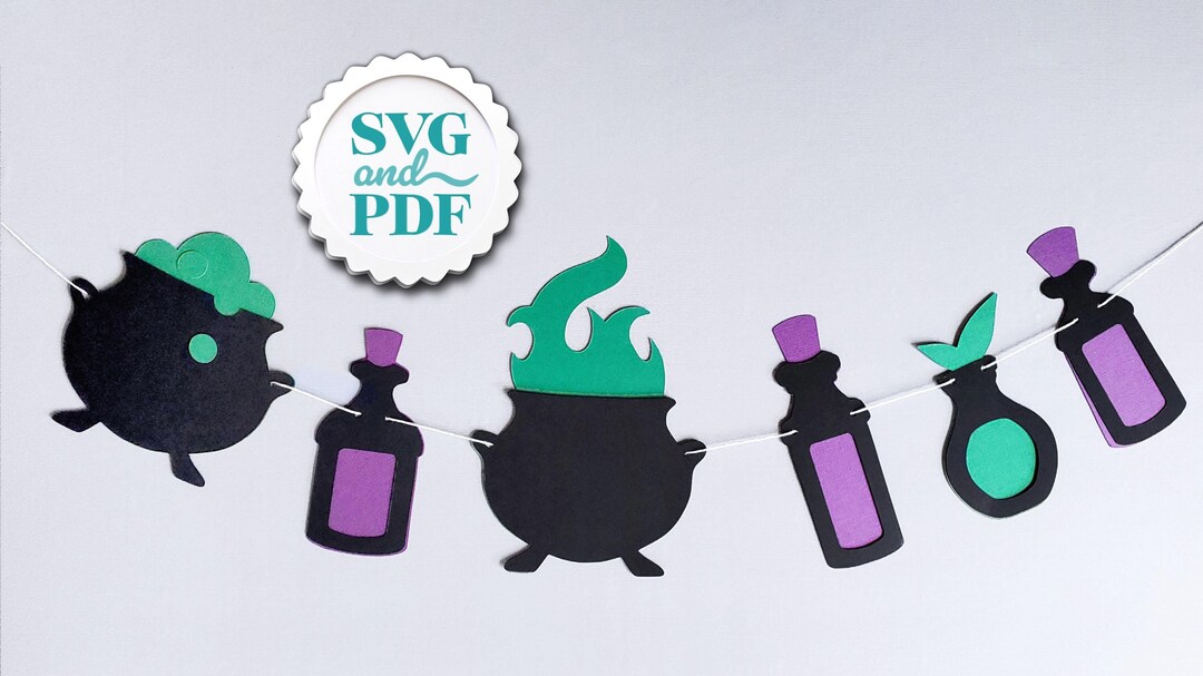 Potions and Cauldrons SVG Banner - Magic Halloween Inspired Decor / DIY ...