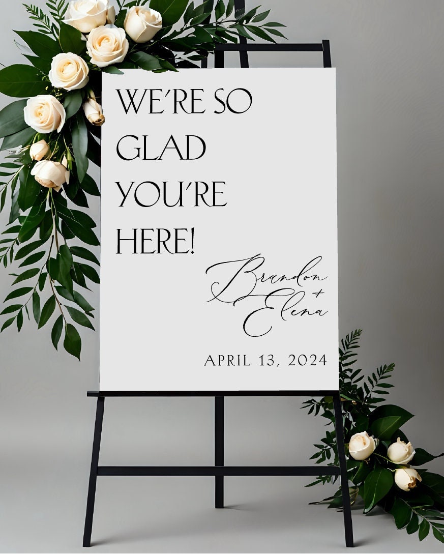 Welcome Wedding Sign, Personalized Display, Simple Party Sign, Custom ...
