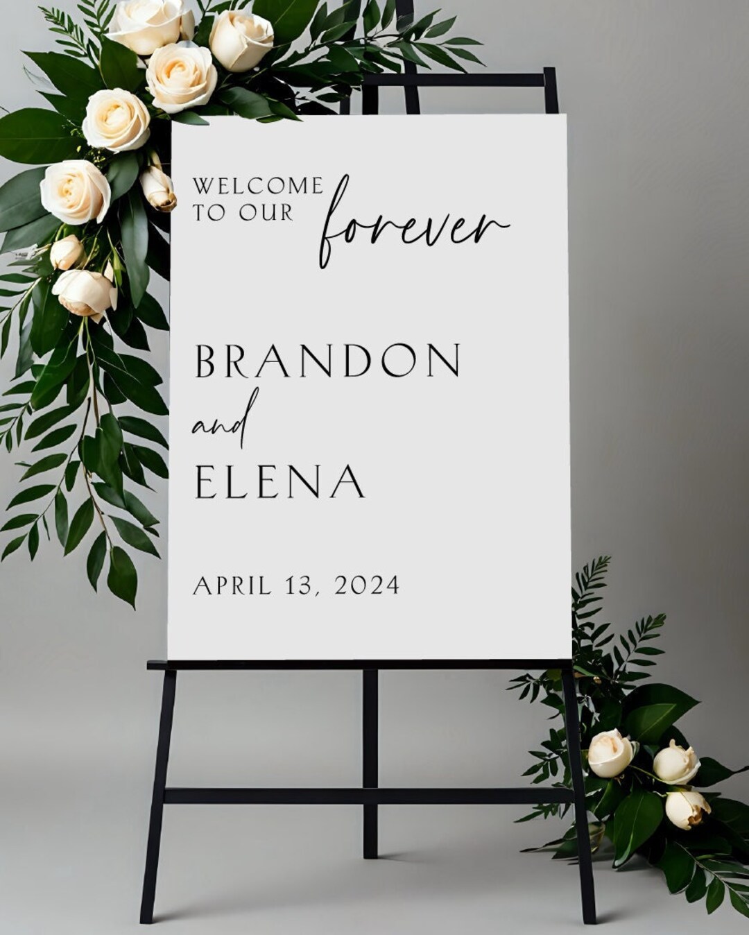 Welcome Wedding Sign, Personalized Display, Simple Party Sign, Custom ...