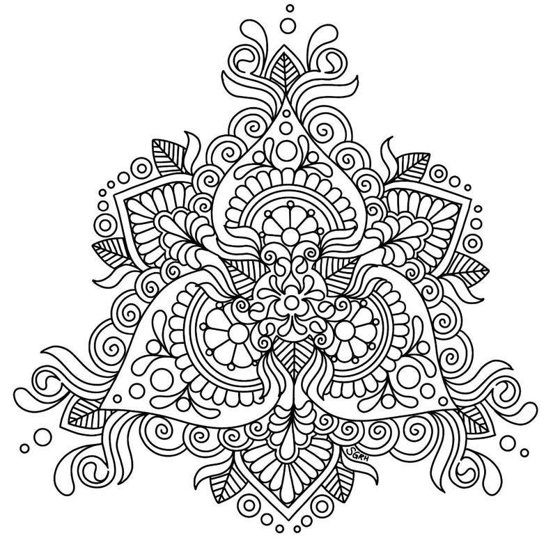 Printable Hand-drawn 'mandala' Coloring Pages by SGRH - Etsy