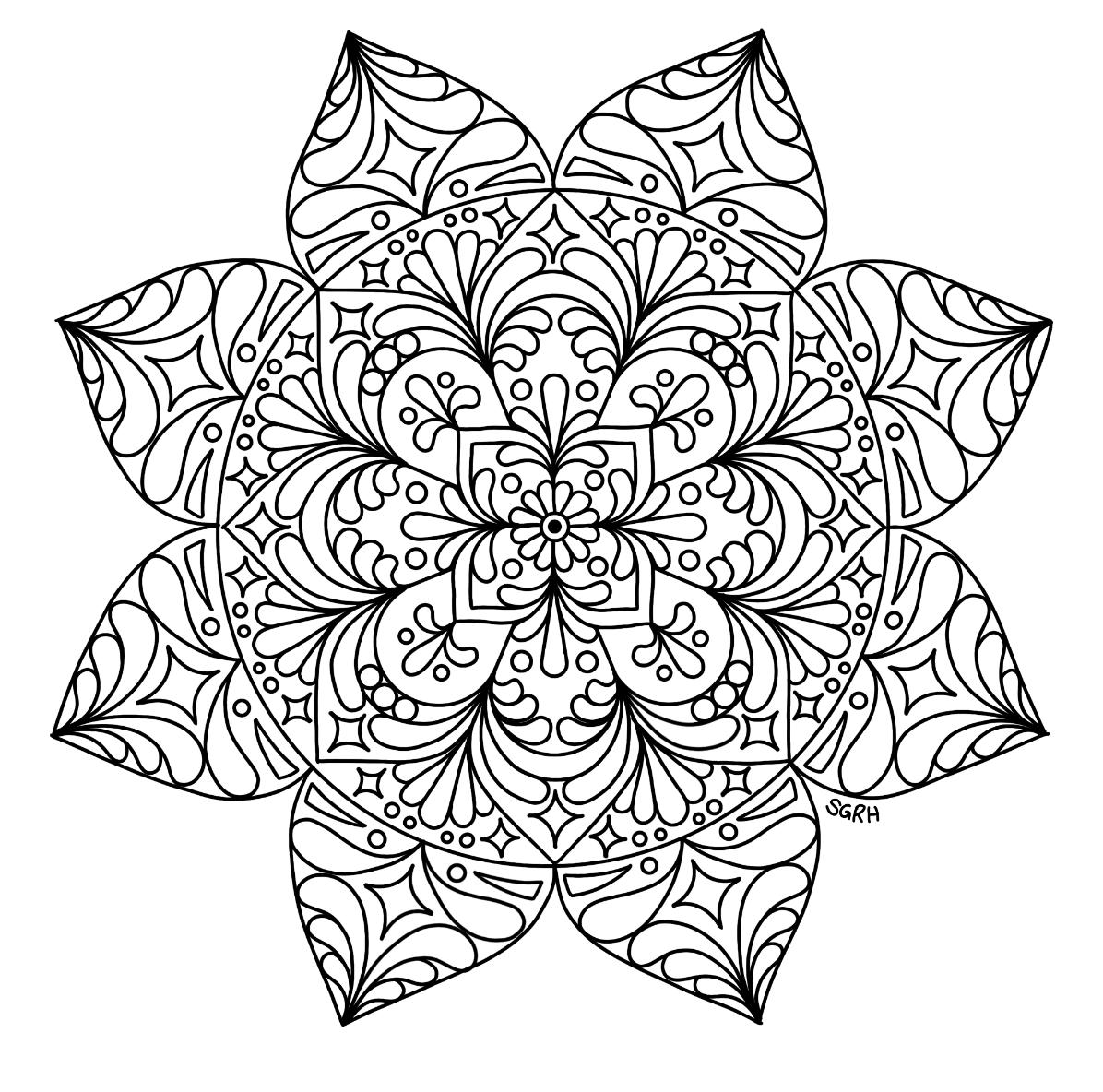 Printable Hand-drawn 'mandala' Coloring Pages by SGRH - Etsy