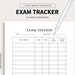 Exam Tracker Printable, Exam Performance Log, Student Planner, Study ...