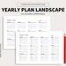 Yearly Plan Landscape Template, Printable Yearly Planner on One Page ...
