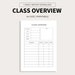 Class Overview Printable Class Outline Log Student Planner - Etsy