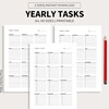 Yearly Plan Landscape Template, Printable Yearly Planner on One Page ...