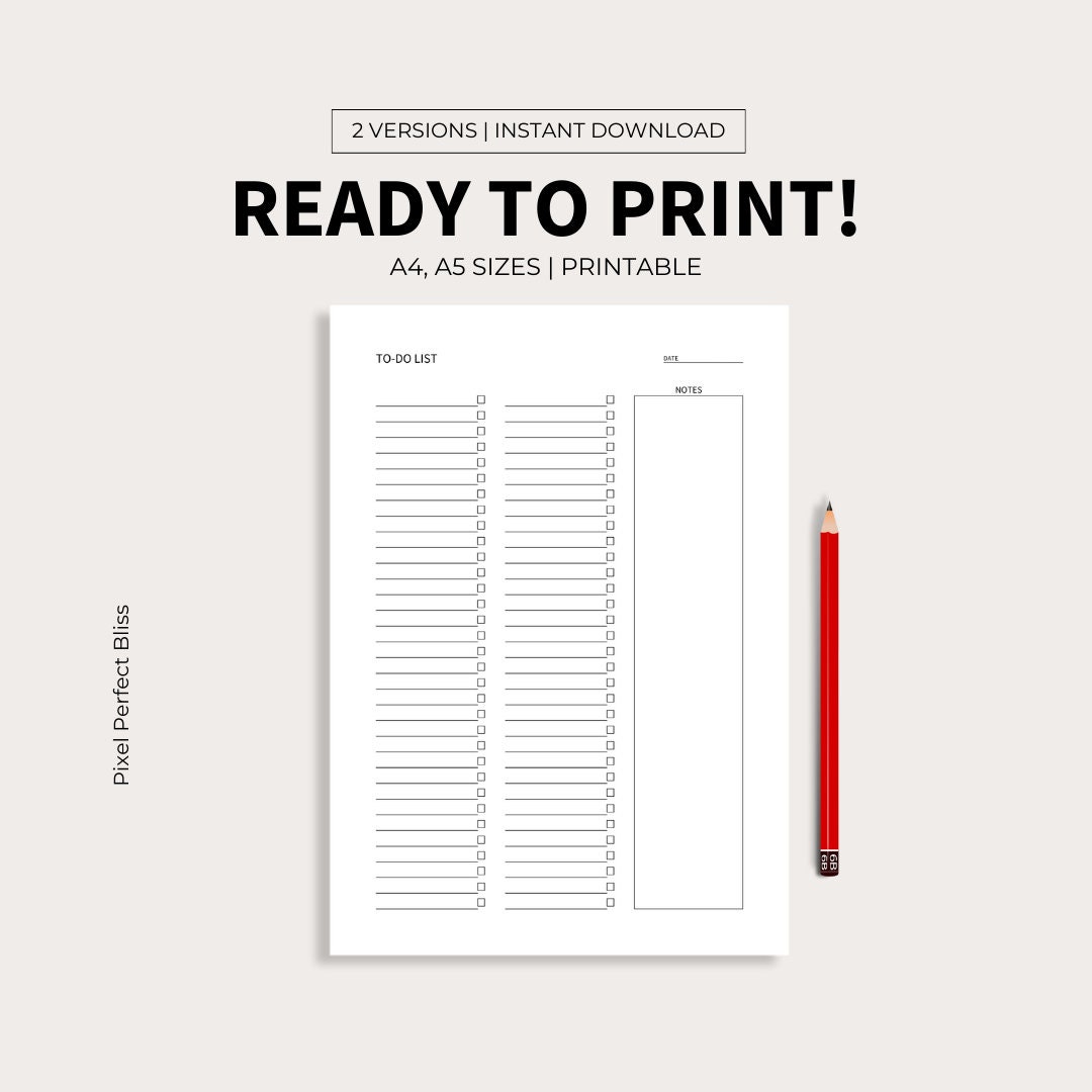 Minimal to Do List Printable, Simple Tasks List Template, Productivity ...