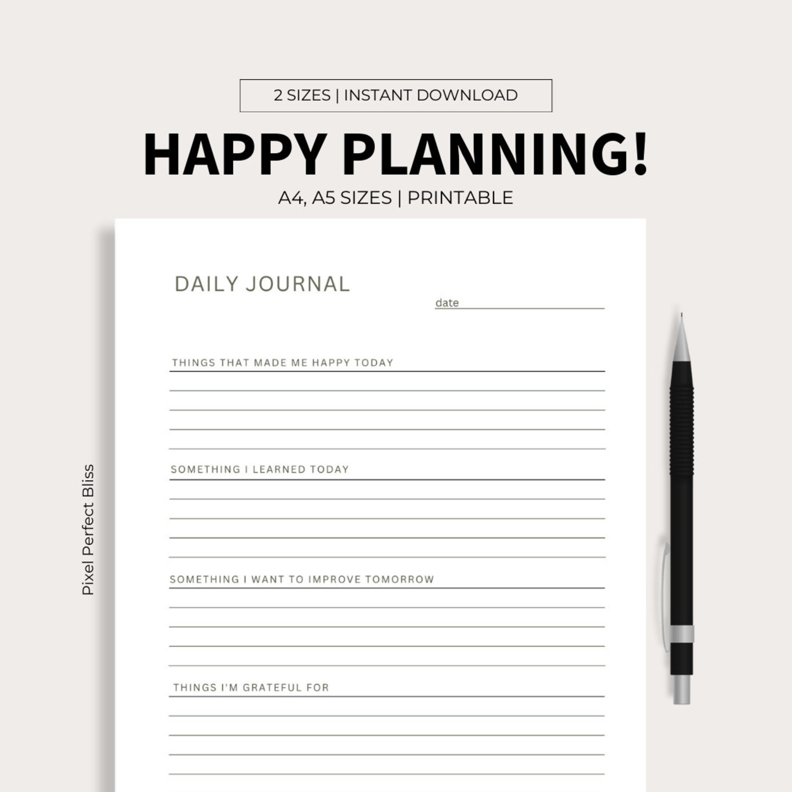 Daily Check-in Journal Page, Everyday Easy-to-use Journaling Page ...