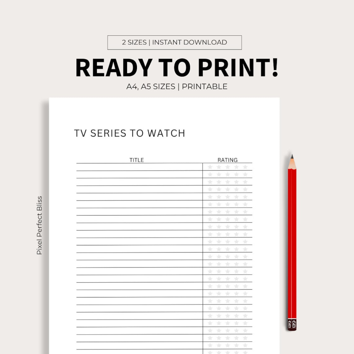 TV Series to Watch List Printable, TV Show List, Season and Episode ...