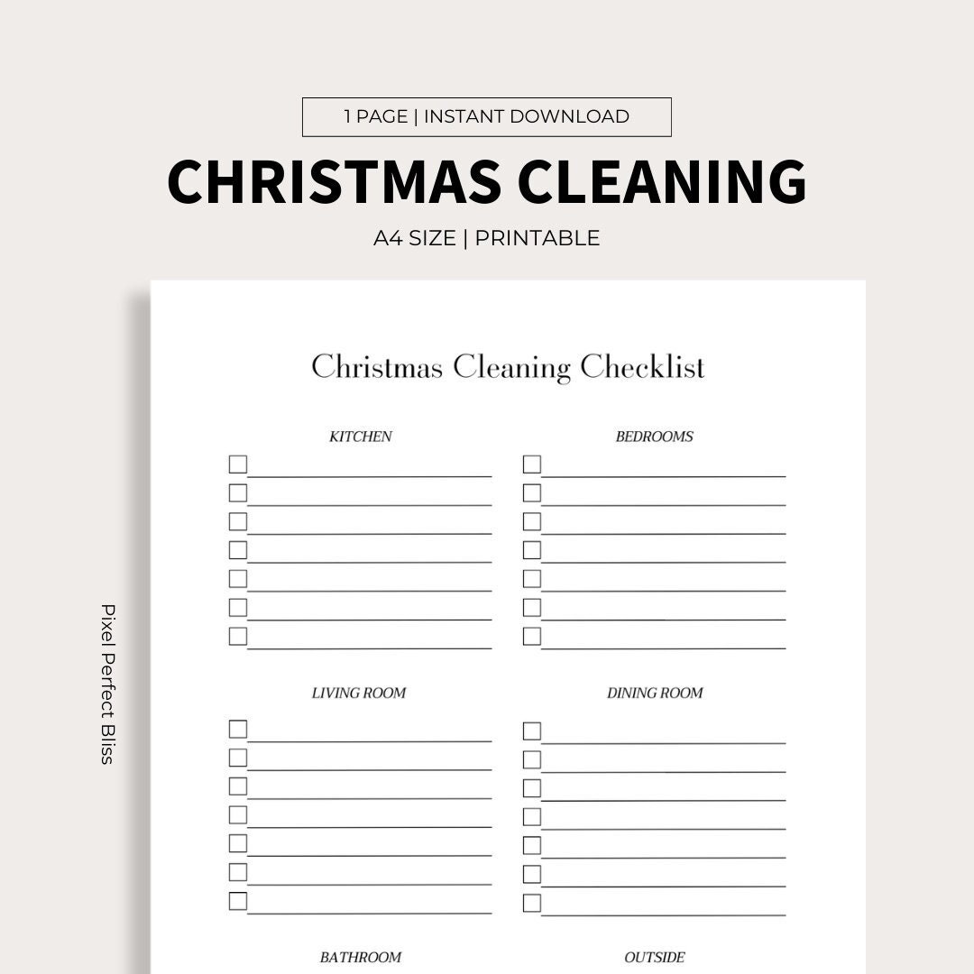 Christmas Cleaning Checklist, Holidays Cleaning Plan, Christmas Weekly ...