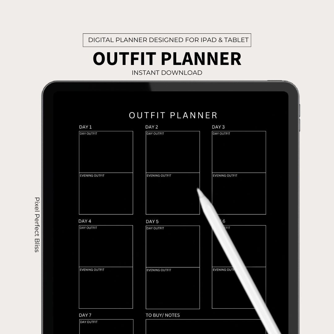 Digital Travel Outfit Planner Template, Daily Outfit Planner for ...