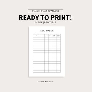 Exam Tracker Printable, Exam Performance Log, Student Planner, Study ...
