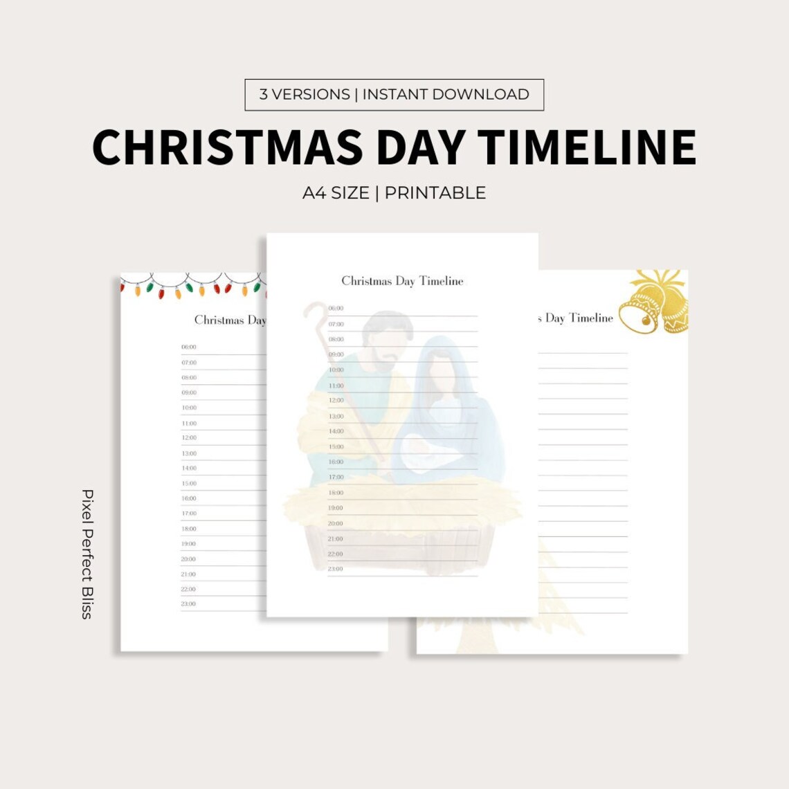 Christmas Day Timeline Sheet, Holidays Timeline Planner, Christmas Plan ...