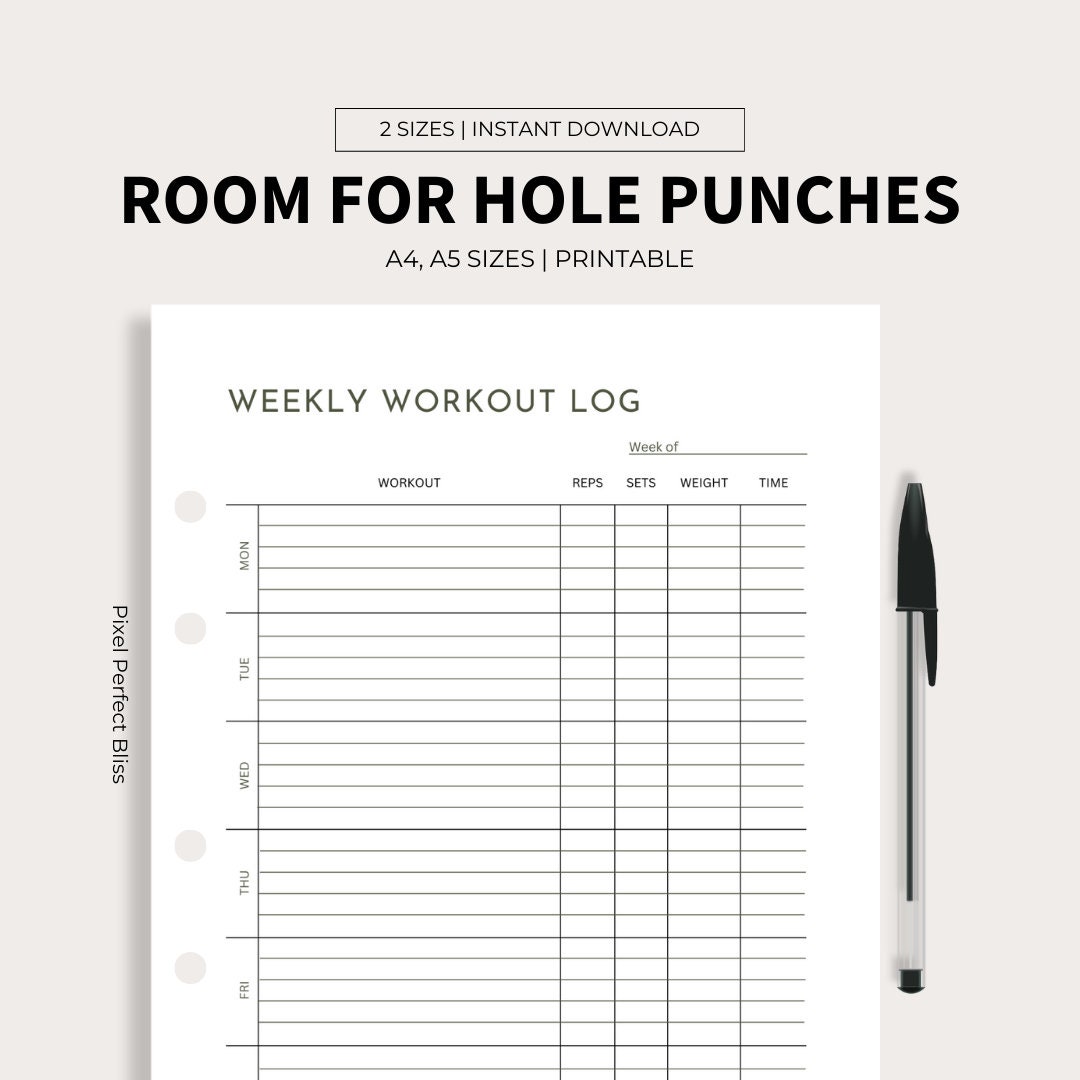 Fitness Tracker Set Printable, Daily Exercise Log, Workout Routine ...