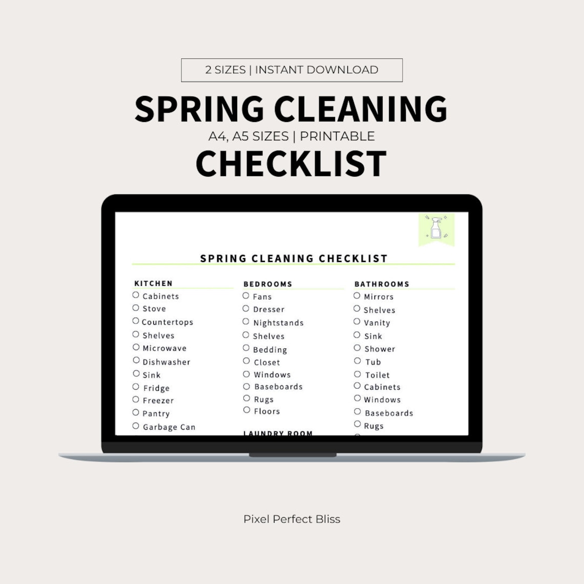 Spring Cleaning Checklist, Annual Cleaning List, House Cleaning ...