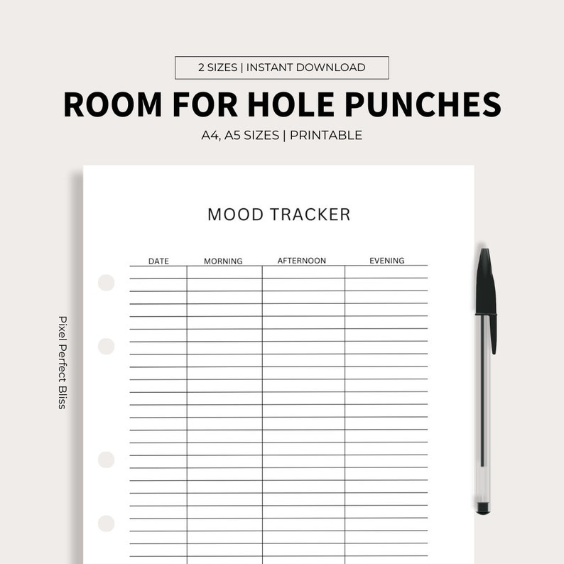 Mood Tracker, Emotional Tracker, Wellness and Self-care, A4/A5 PDF ...