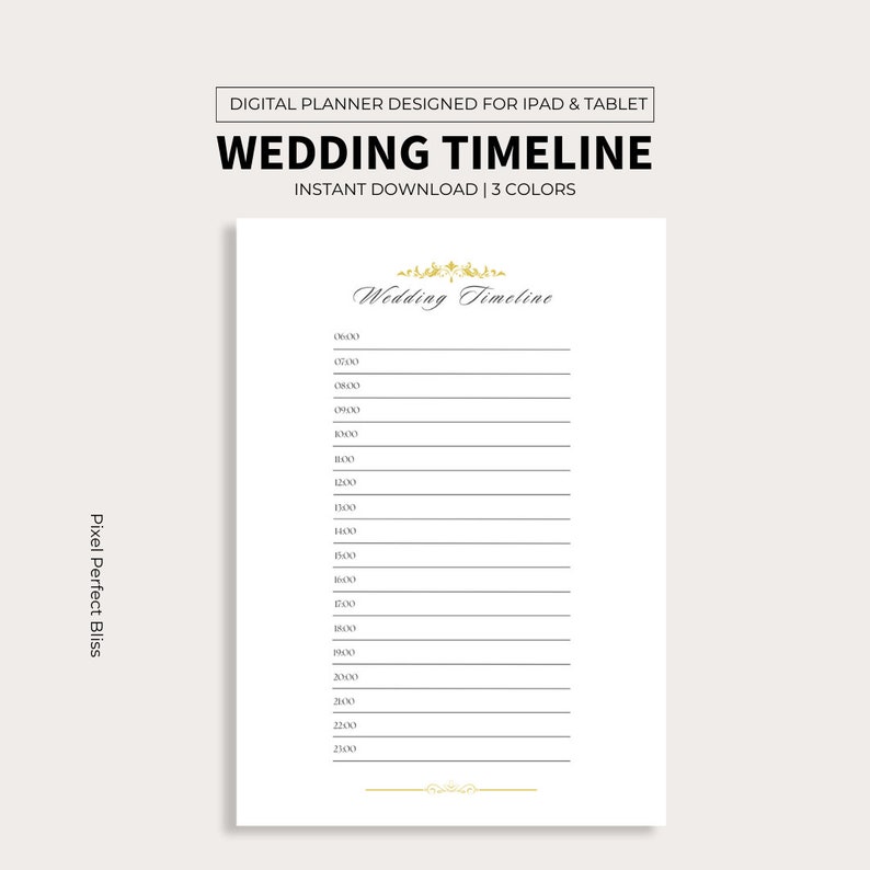 Digital Wedding Day Timeline, Wedding Itinerary, Marriage Day Plan ...
