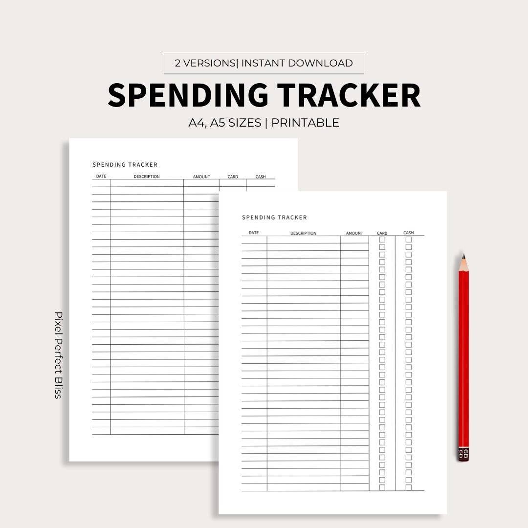Spending Tracker Printable, Expense Tracker, Budget Template, Financial ...