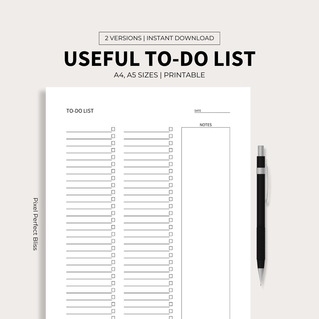 Minimal to Do List Printable, Simple Tasks List Template, Productivity ...