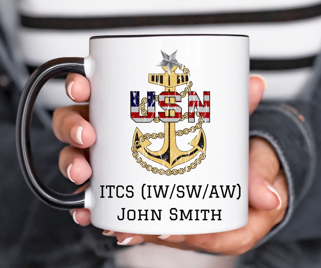 Personalized USN Senior Chief Coffee Mug Gift for Retirement CPO Coffee ...