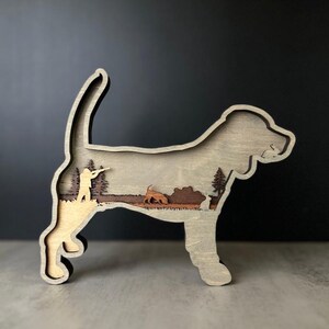 Beagle Gift Wood Sculpture Custom Dog Gift Small Game Hunting Decor ...
