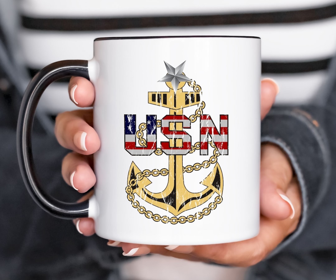 Patriotic USN Senior Chief Coffee Mug Gift for Retirement CPO Coffee ...