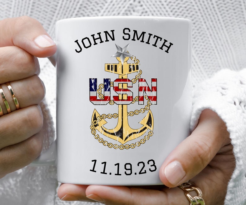 Personalized USN Senior Chief Coffee Mug Gift for Retirement CPO Coffee ...