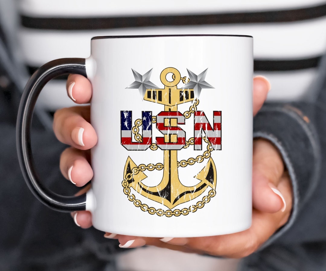 US Navy Master Chief Coffee Mug Gift for Promotion Patriotic Coffee Cup ...