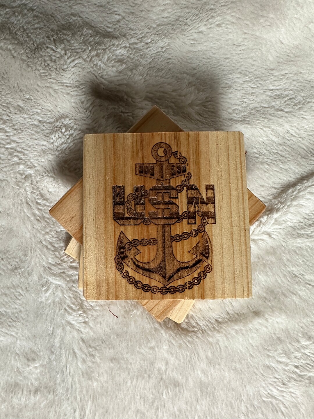 USN Chief Coffee Coaster Perfect for Retirement Gift or for Chiefs Mess ...