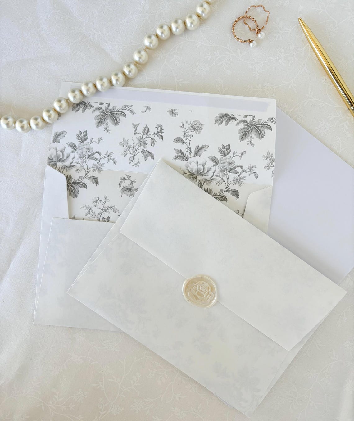 Vintage Floral Writing Paper Set: Elegant Love Letter Envelopes for ...