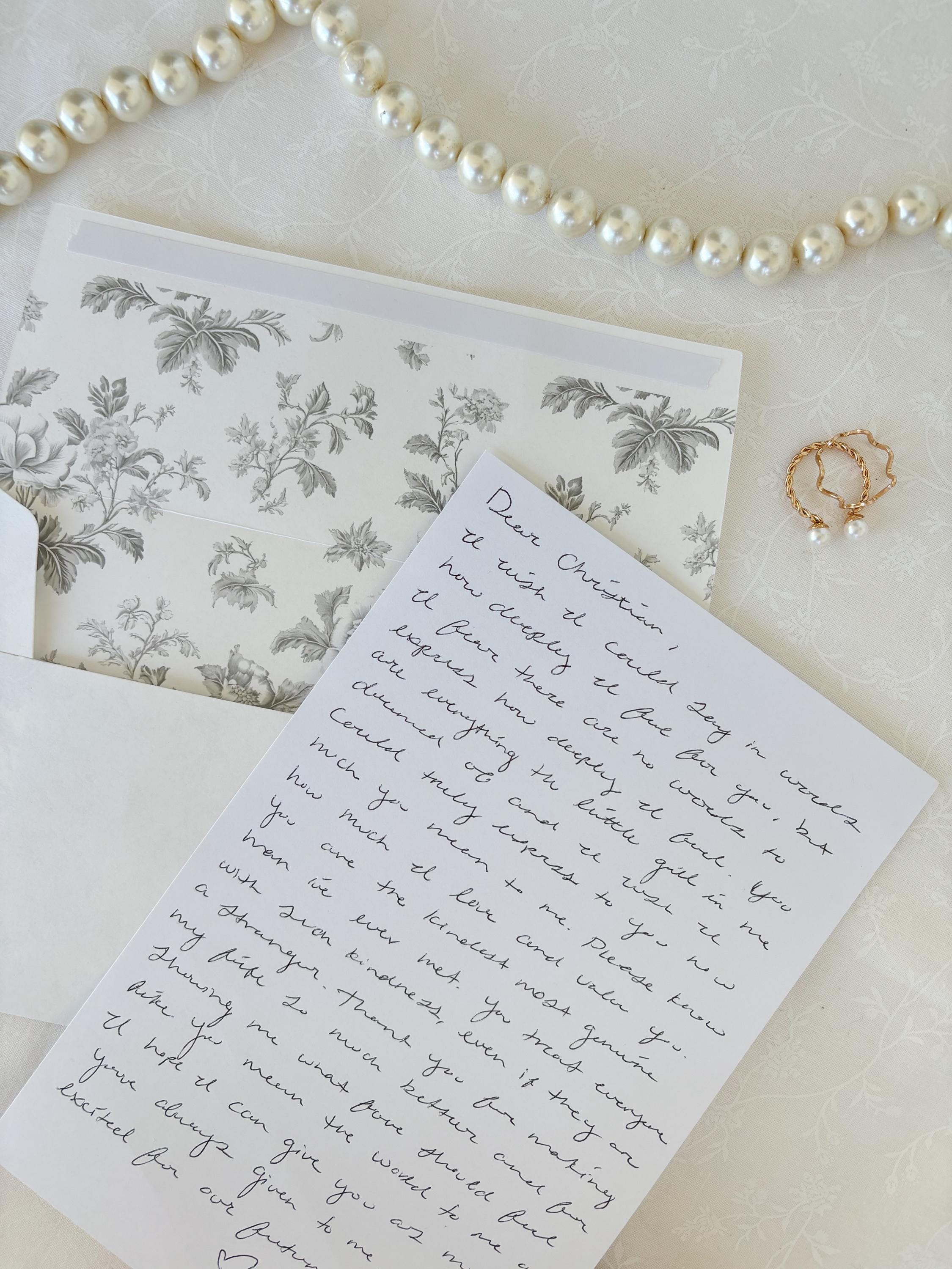Vintage Floral Writing Paper Set: Elegant Love Letter Envelopes for ...