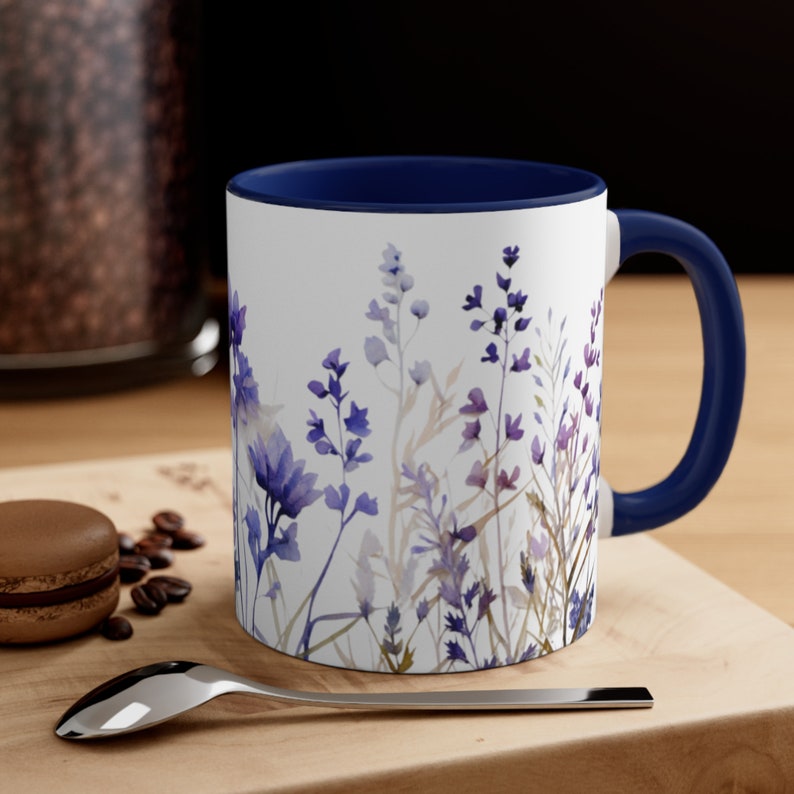 Mug With Pressed Flowers Mug With Large Handle Pastel Floral - Etsy
