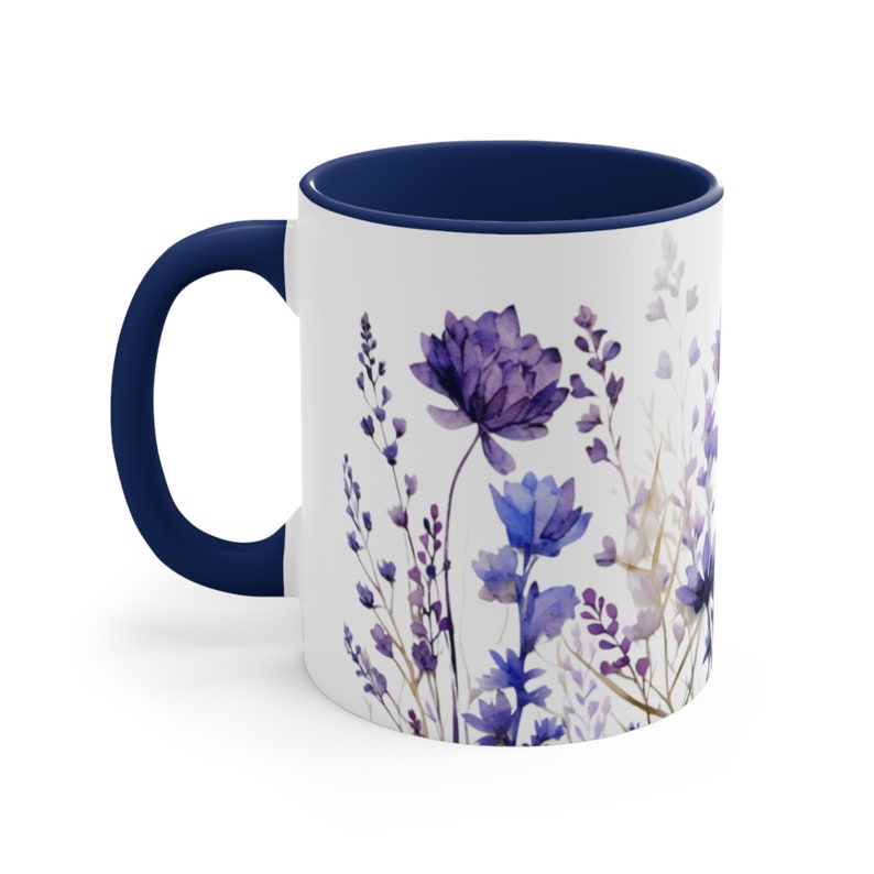 Mug With Pressed Flowers Mug With Large Handle Pastel Floral - Etsy