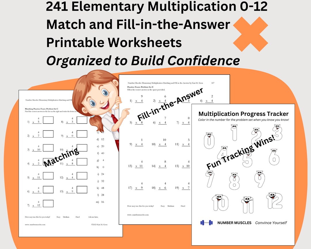 241 Multiplication Worksheets, Instant Download Math Printable, Second ...