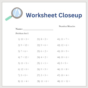 20 Multiplication Instant Download Printable Worksheets, Third Grade ...
