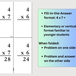 169 Multiplication Flashcards, Printable, Instant Download, Second ...
