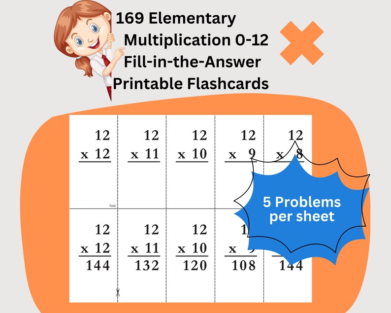 169 Multiplication Flashcards Printable Instant Download - Etsy