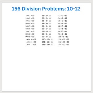 20 Division Instant Download Printable Worksheets, Third Grade Math ...