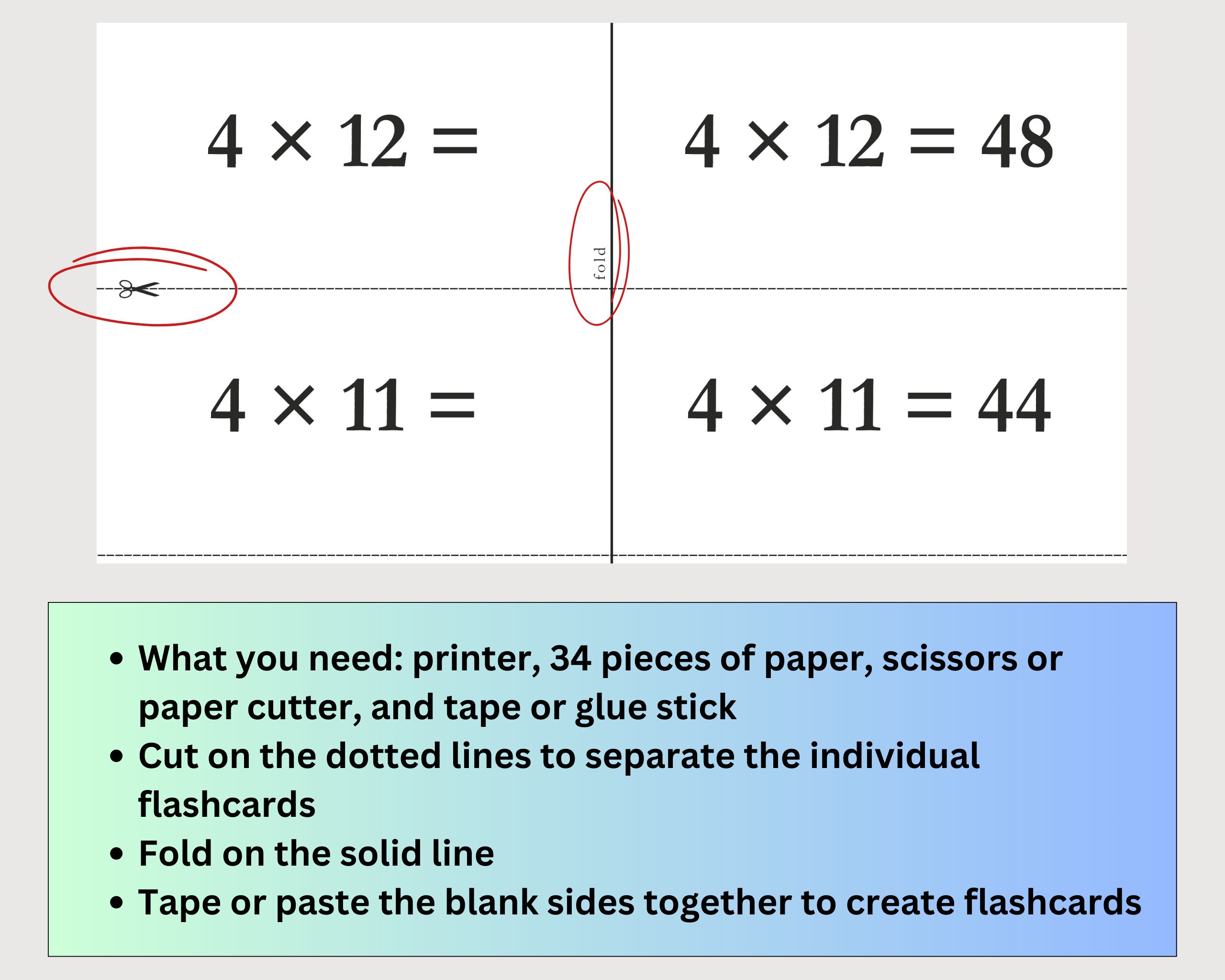 169 Multiplication Flashcards, Printable, Instant Download, Second ...