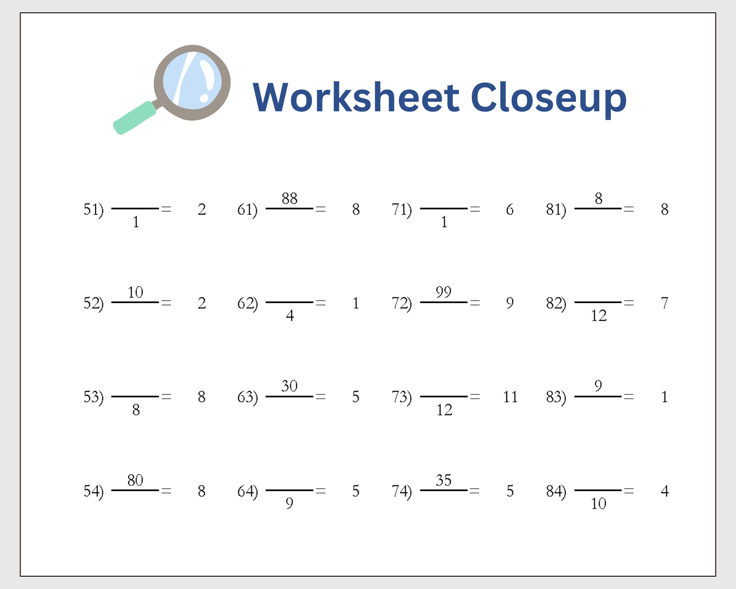 20 Division Instant Download Printable Worksheets, Third Grade Math ...