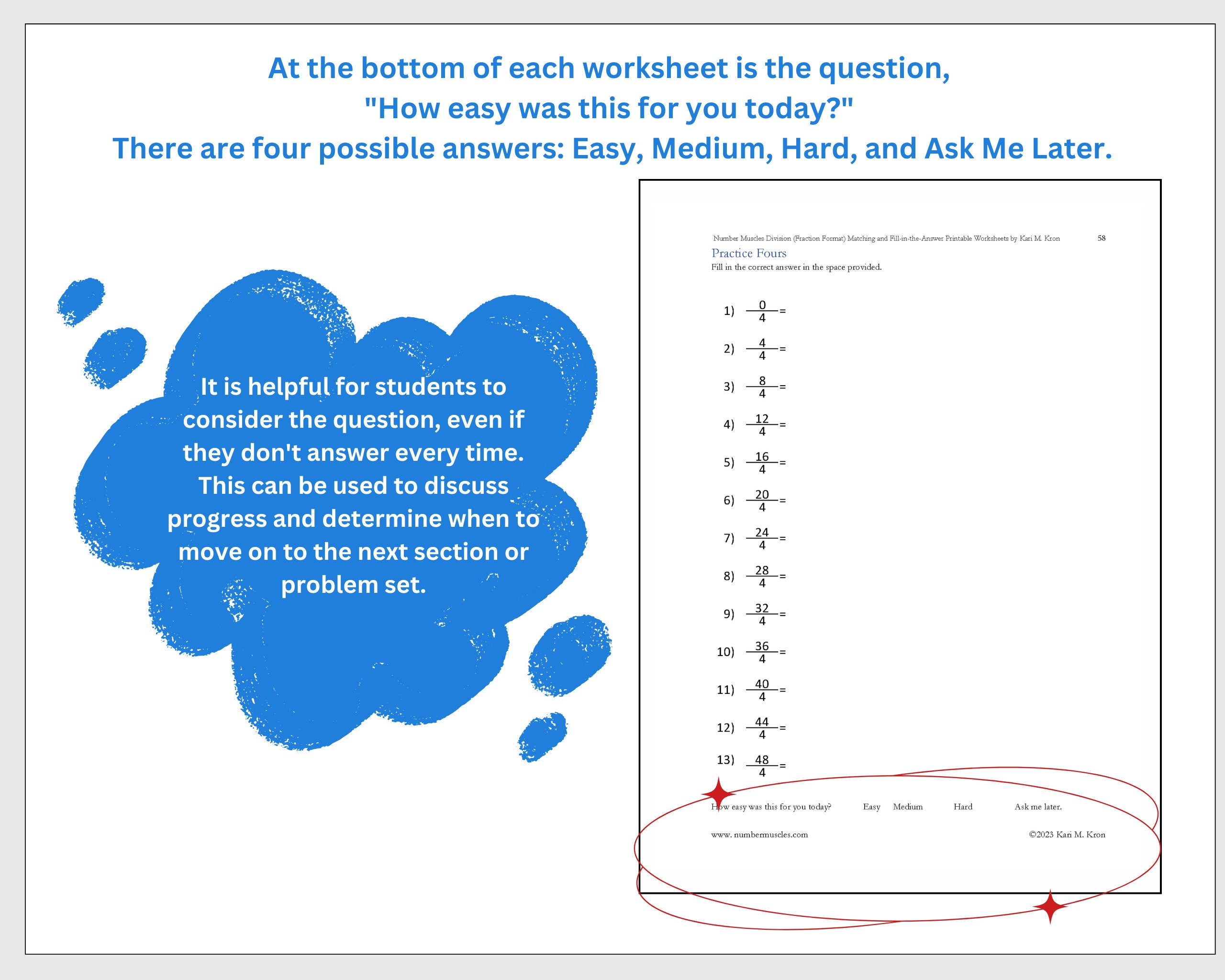 Printable Division Practice Program With 176 Worksheets - Fraction ...