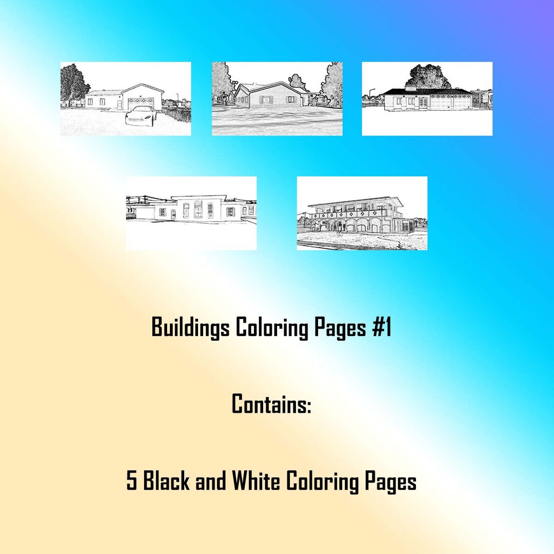 Buildings Coloring Book Photos #1 - Etsy