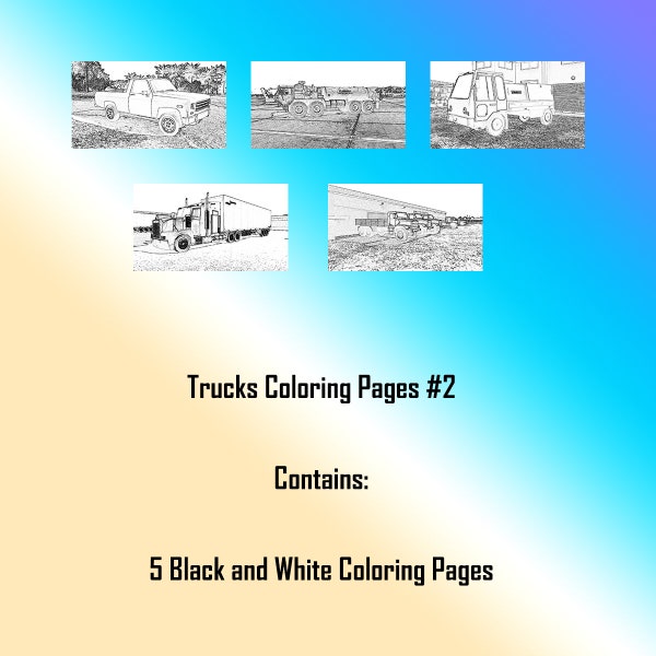 Cars and Trucks Coloring Book - Etsy