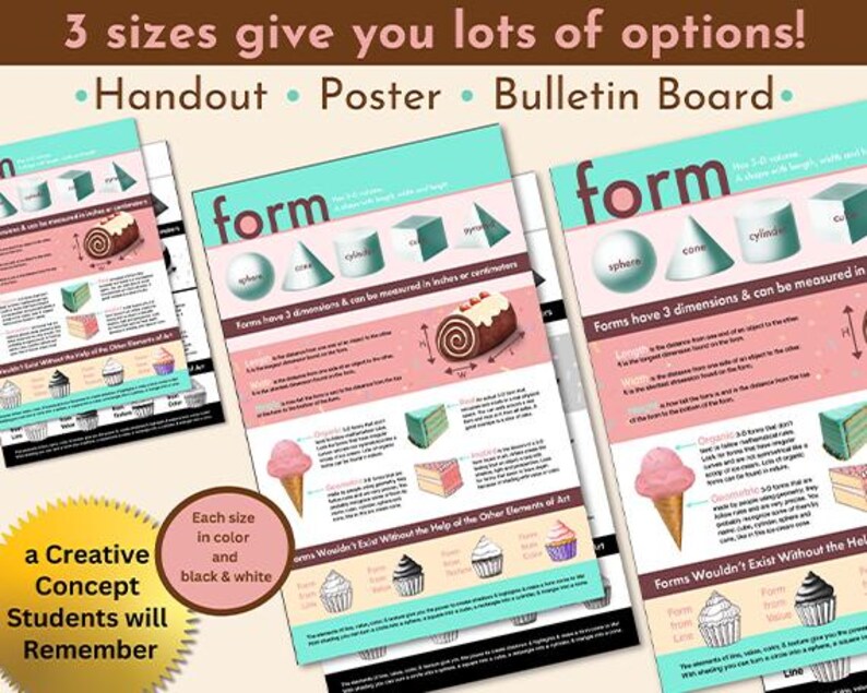 Elements of Art: FORM. Poster, Art Activities & Bulletin Board - Etsy