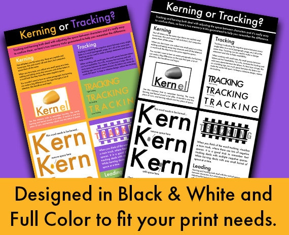 Kerning & Tracking Typography Graphic Design Poster/handout - Etsy