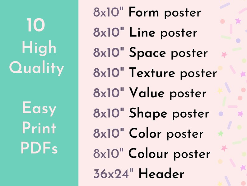 The 7 Elements of Art Printable Posters, Downloadable, High-quality ...