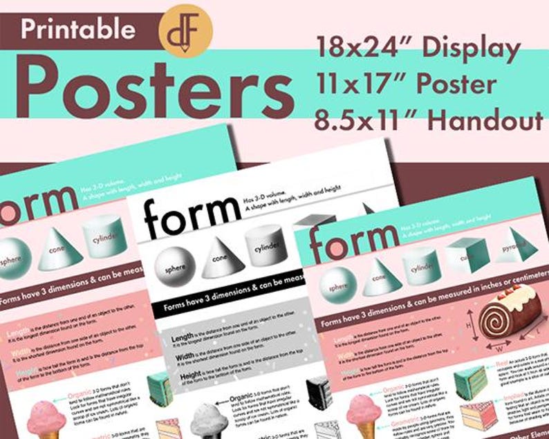 Elements of Art: FORM. Poster, Art Activities & Bulletin Board - Etsy