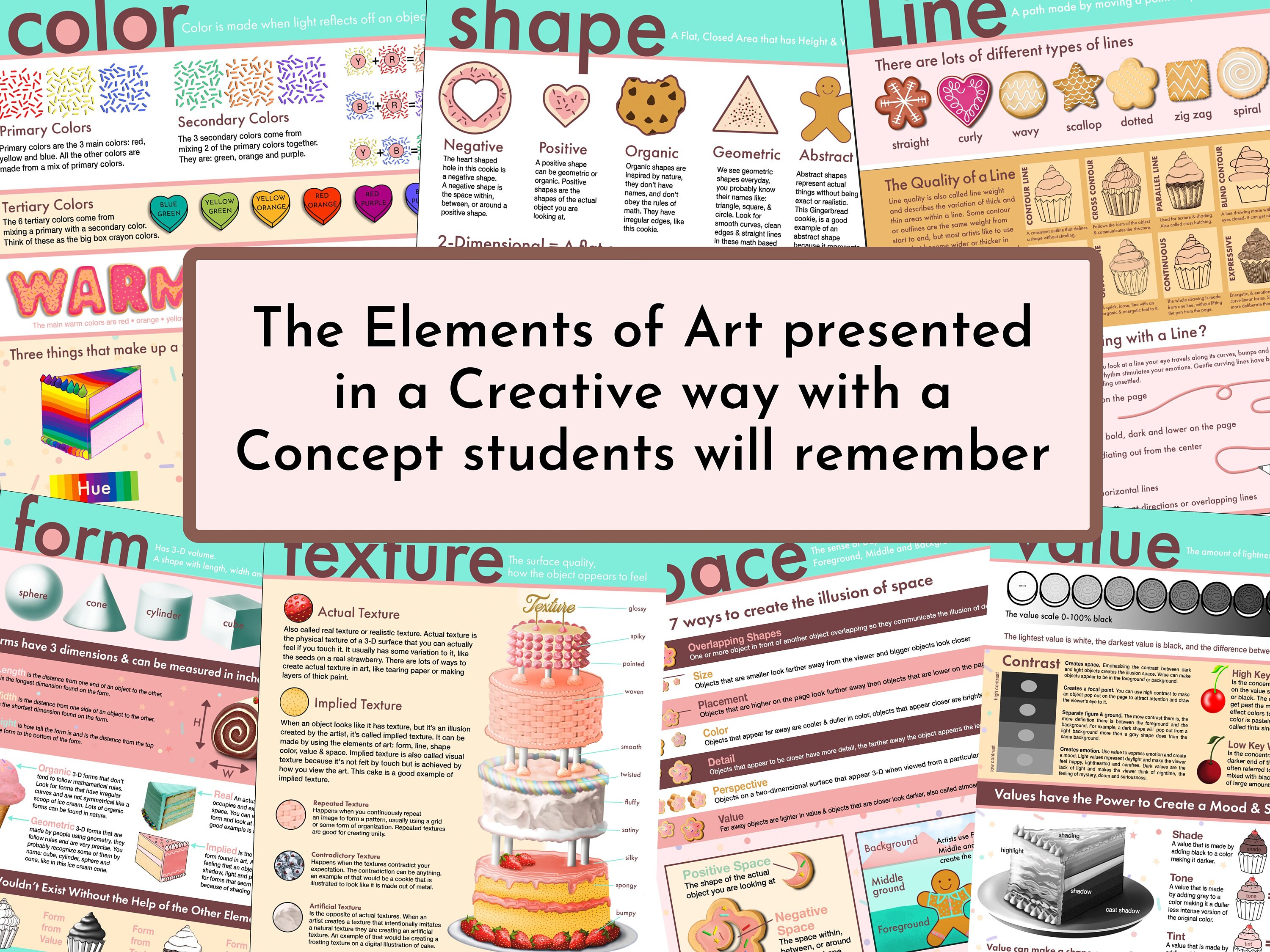 The 7 Elements of Art Printable Posters, Downloadable, High-quality ...